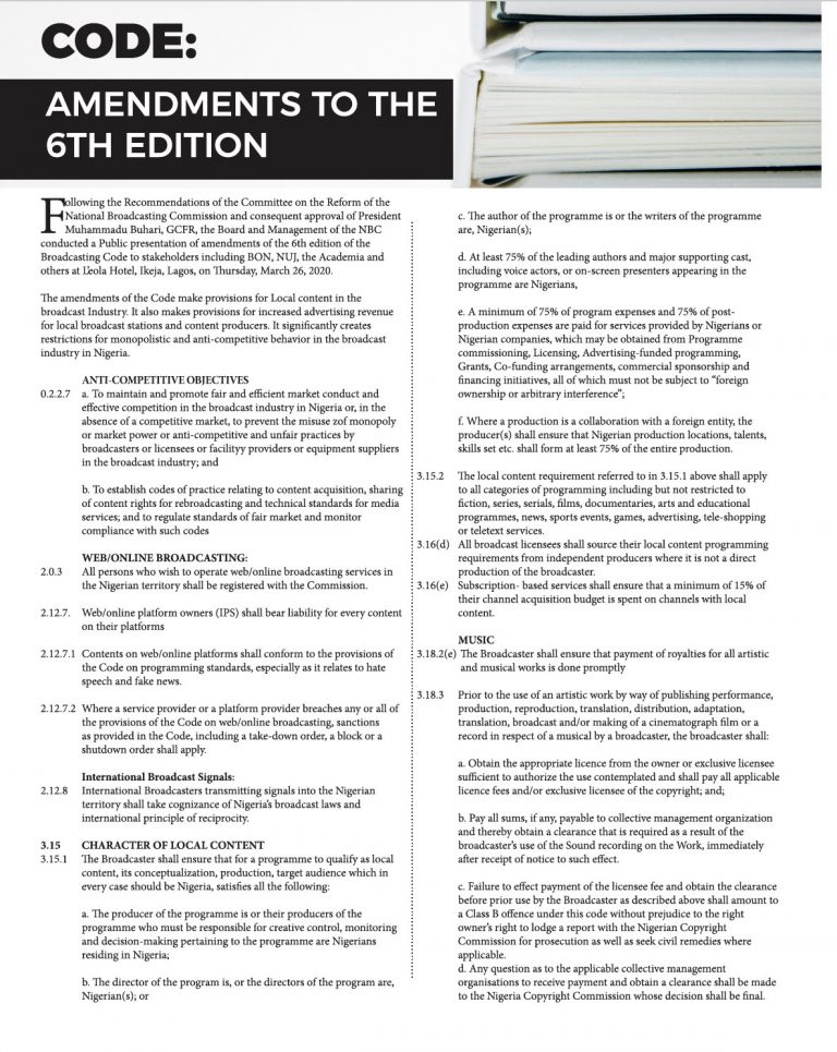 Angst as NBC Defends Controversial Broadcasting Code – Nigerian ...